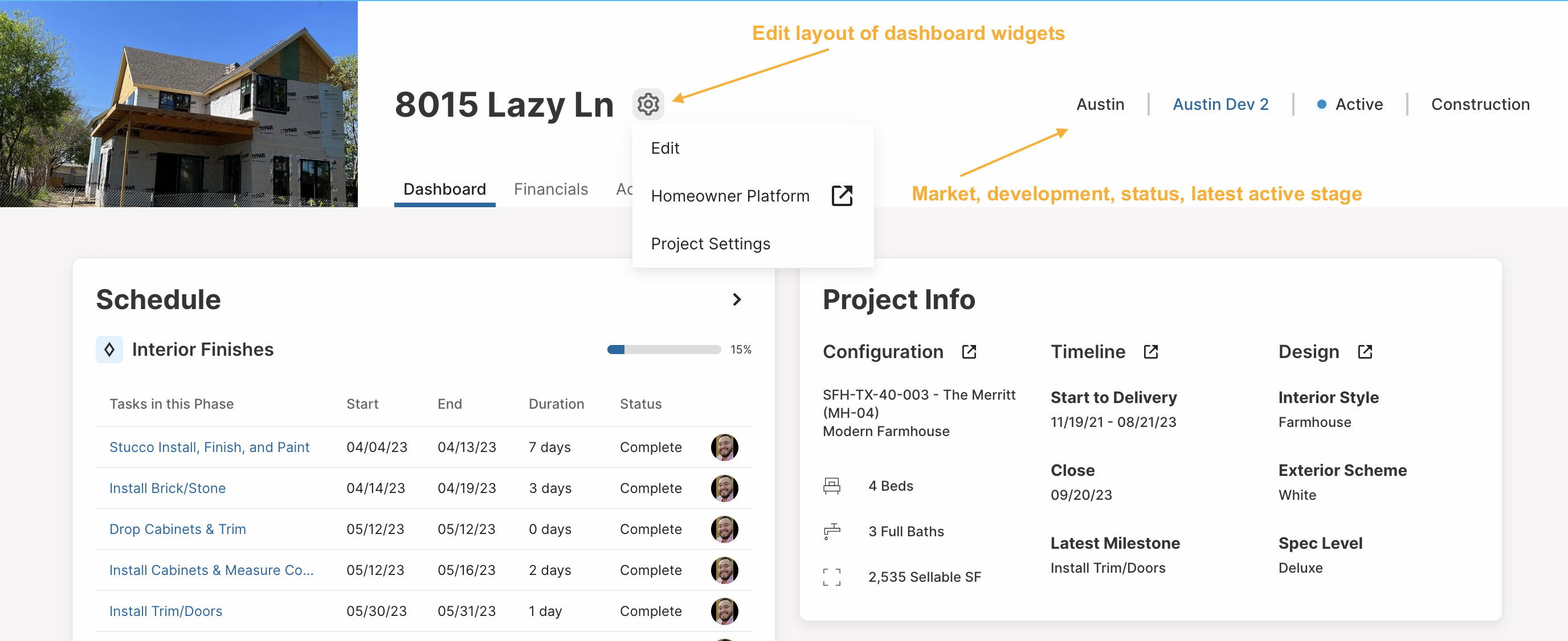 Project Dashboards – Product Support Guide